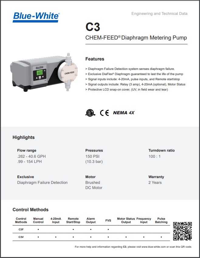 Blue – White Peristaltic & Diaphragm Metering Pumps - Hawkins