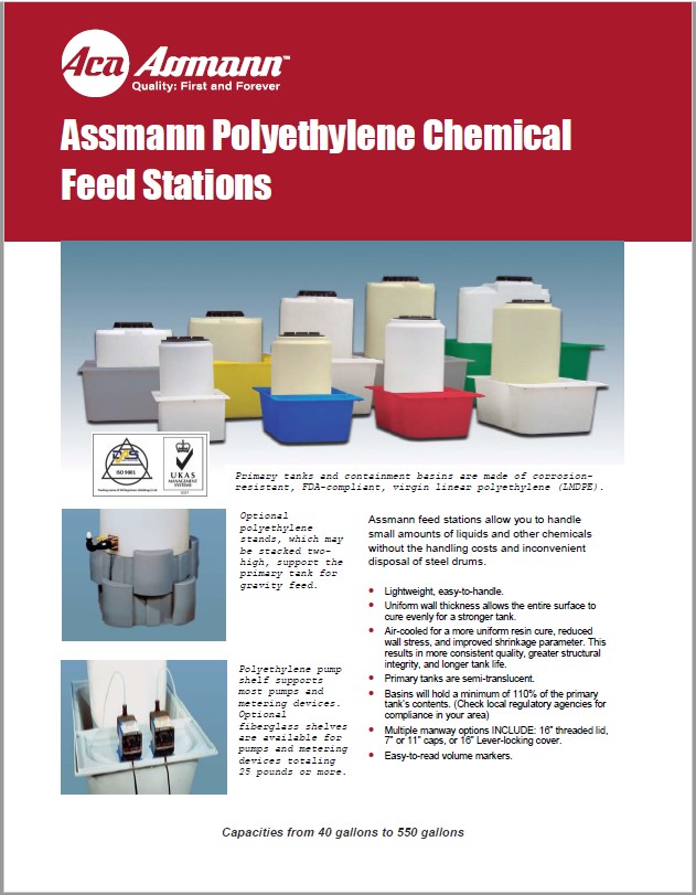 Assmann Polyethylene Chemical Feed Stations - Hawkins
