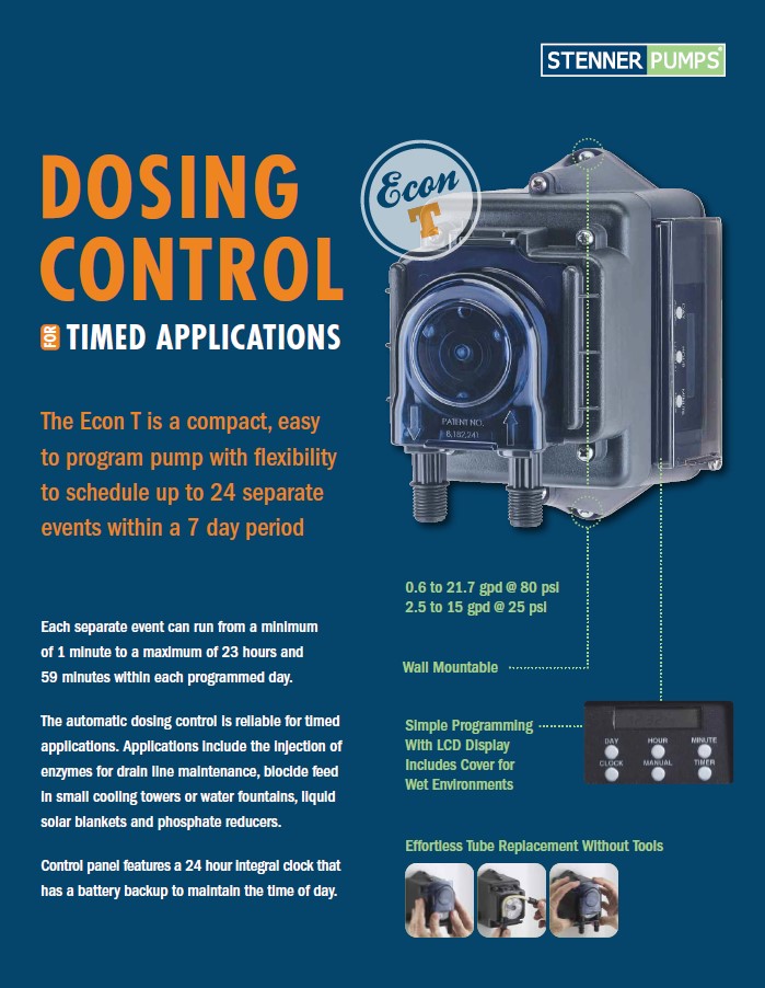 Stenner Econ Pumps - Very Durable, Reliable And Accurate - Hawkins