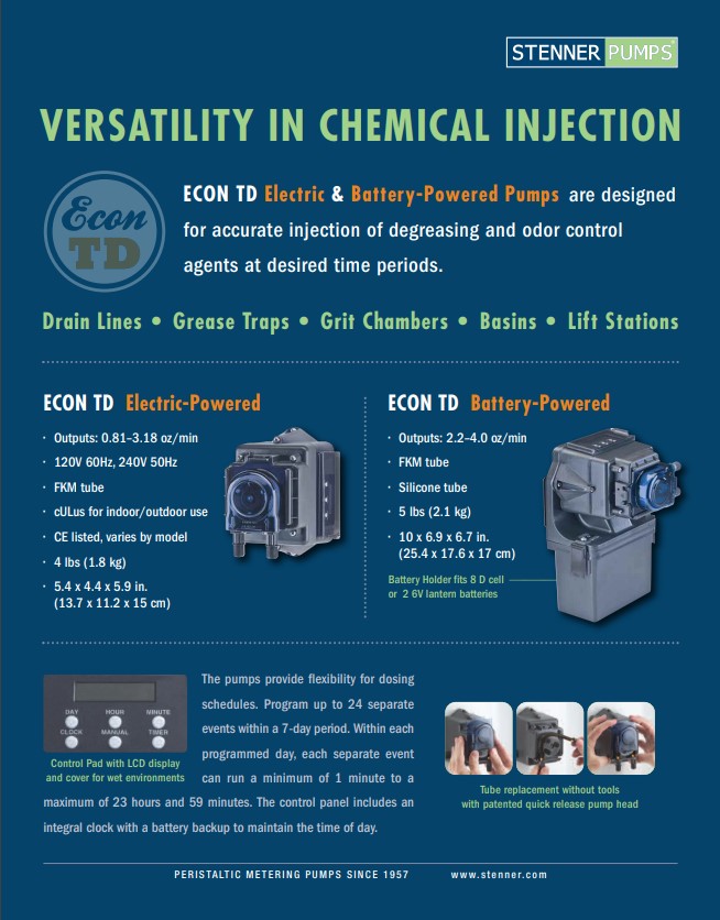 Stenner Econ Durable & Accurate Pumps - Hawkins